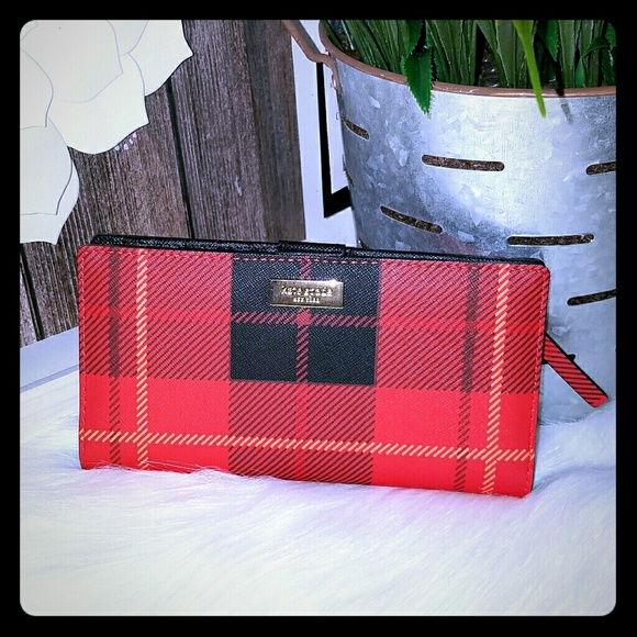 kate spade | Bags | Kate Spade Plaid Stacey Wallet | Poshmark